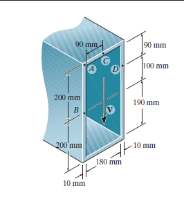 Solved A shear force of is applied to the box girder.V = 450 | Chegg.com