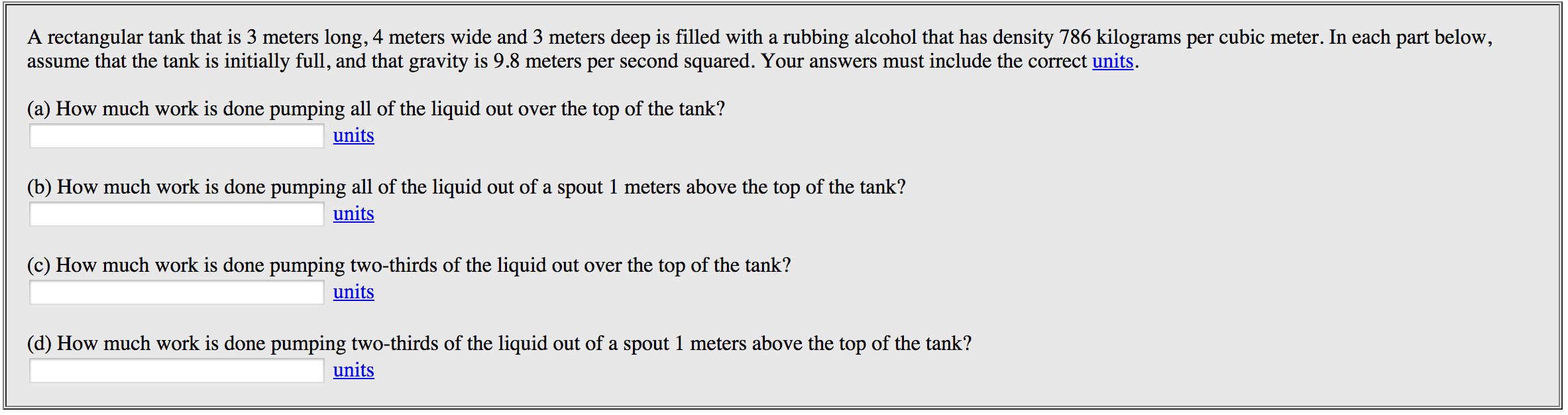 (Solved) - A Rectangular Tank That Is 3 Meters Long, 4 Meters Wide And ...