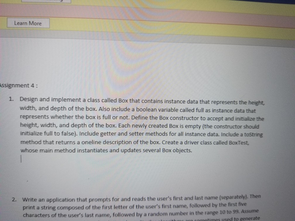 Solved Learn More ssignment 4: 1. Design and implement a | Chegg.com