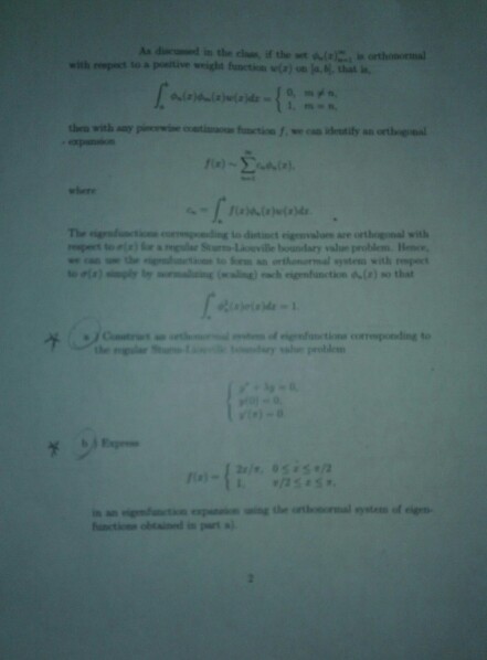Solved Question a) Construct an orthonormal system of | Chegg.com