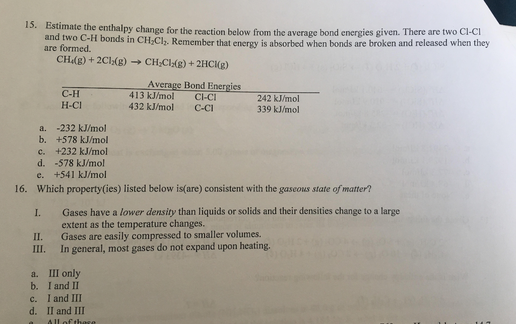 Solved Estimate the enthalpy change for the reaction below | Chegg.com