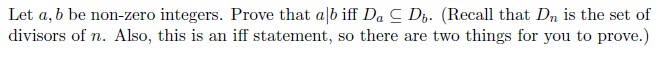 Solved Let a,b,c be non-zero integers. Prove that if a|b and | Chegg.com