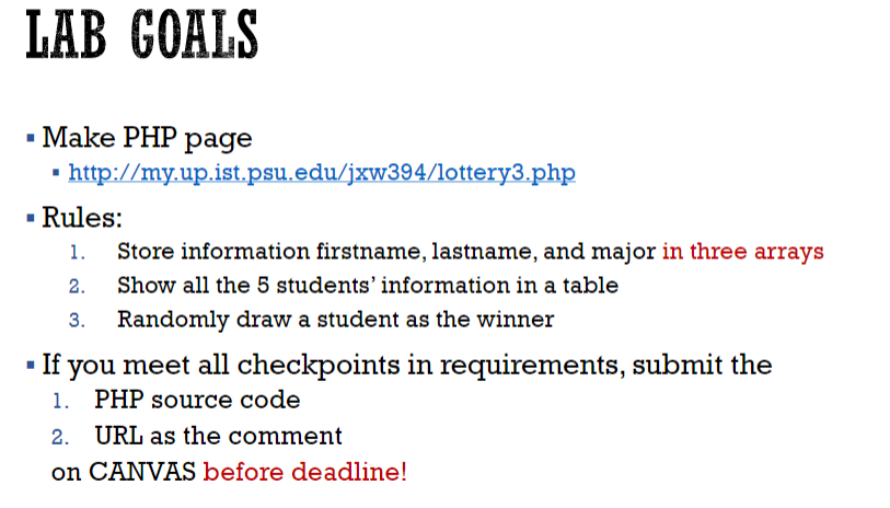 Solved LAB GOALS Make PHP page | Chegg.com