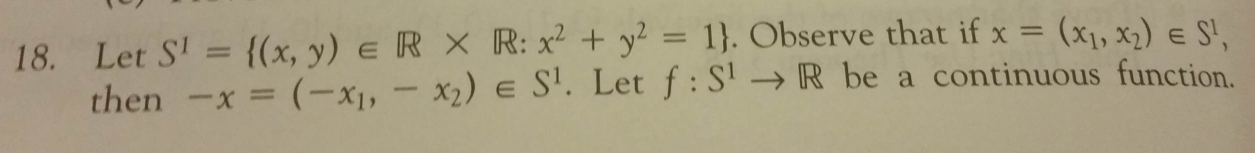 18. Let S^1 = {(x, y) E R x R: x^2 + y^2 = 1}. | Chegg.com