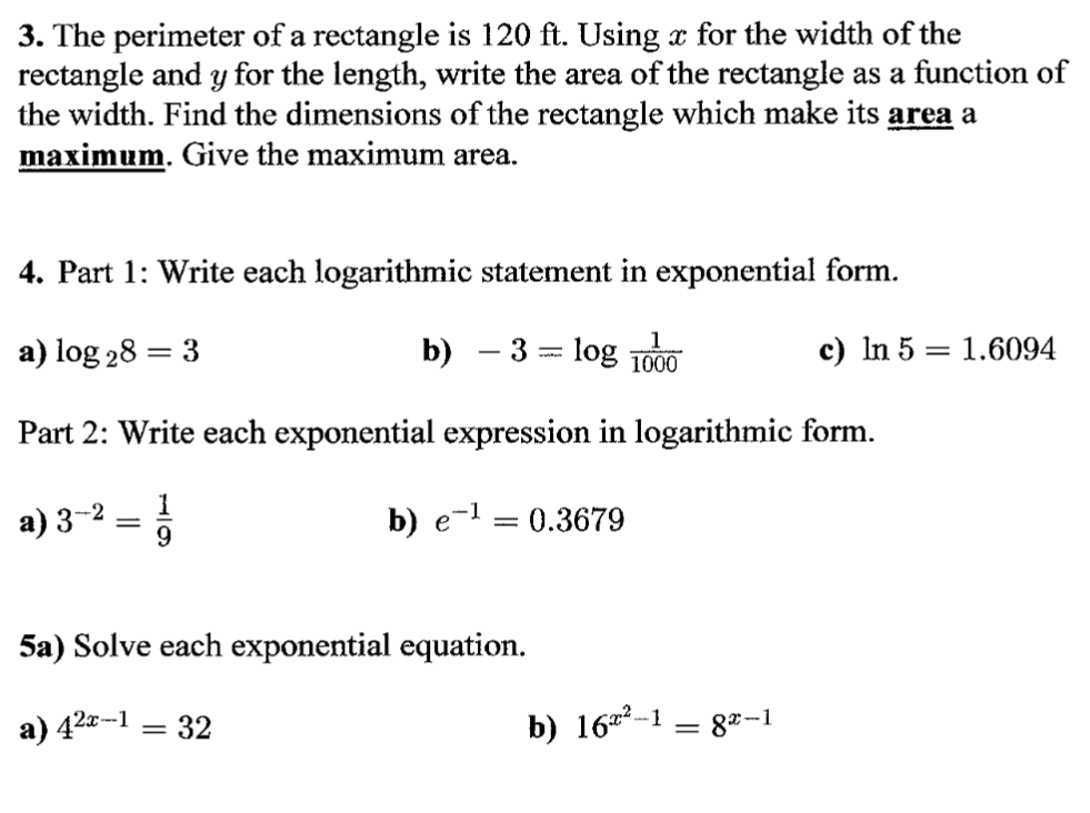 Solved The perimeter of a rectangle is 120 ft. Using x for | Chegg.com