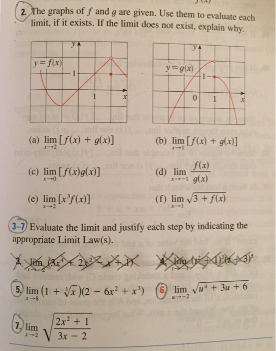 Solved The Graphs Of F And G Are Given Use Them To Evaluate 