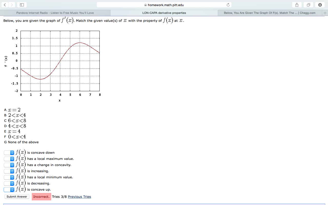 Solved homework math edu LON-CAPA derivative properties | Chegg.com