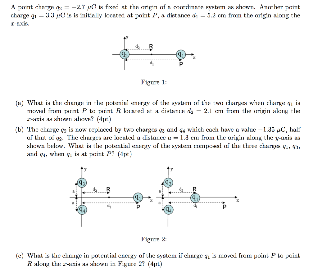 Solved A point charge q2-_27 μC is fixed at the origin of a | Chegg.com