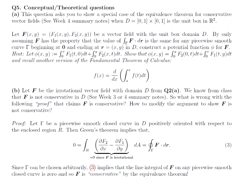 Solved Q5. Conceptual/Theoretical questions (a) This | Chegg.com