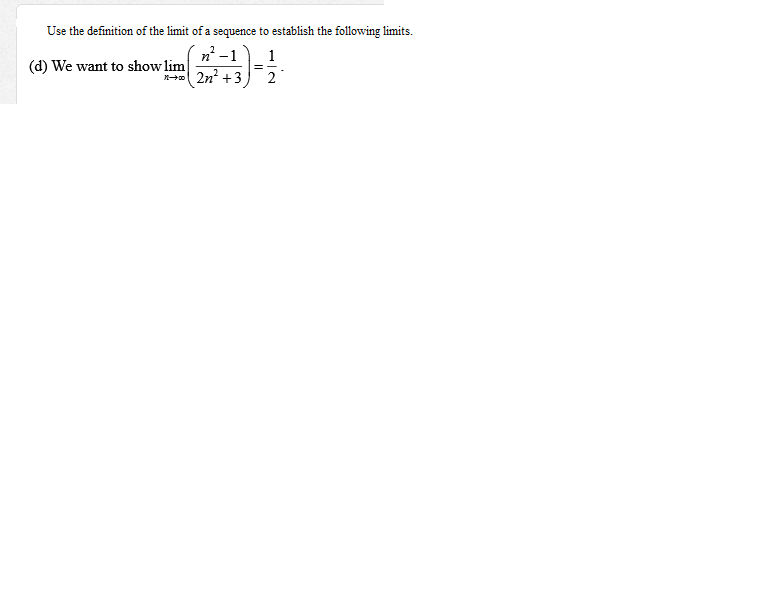 Solved Use the definition of the limit of a sequence to | Chegg.com