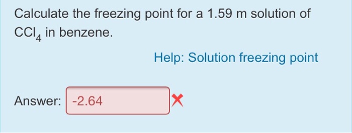 Solved Calculate the freezing point for a 1.59 m solution of | Chegg.com