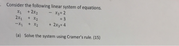 Solved Consider the following linear system of equations. | Chegg.com