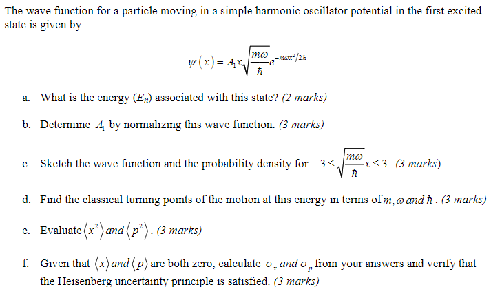 Solved The wave function for a particle moving in a simple | Chegg.com