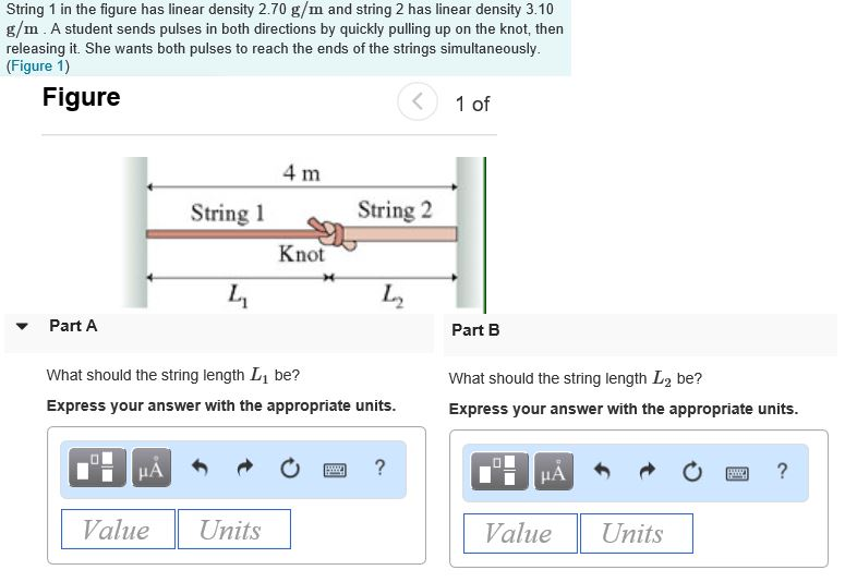 Solved String 1 In The Figure Has Linear Density 2 70 G M