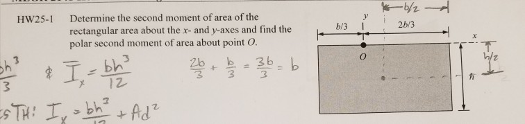 Solved Determine the second moment of area of the | Chegg.com