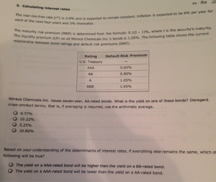 9- Calculate interest rates The real risk-free rate | Chegg.com