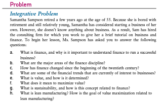 Solved Problem Integrative Problem Samantha Sampson retired | Chegg.com