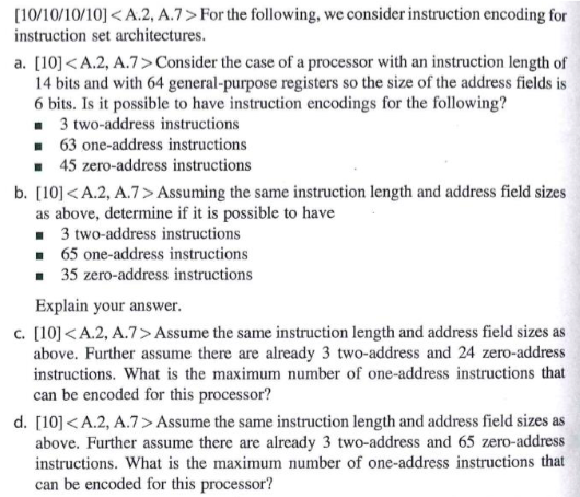 Solved [10/10/10/10] For the following, we consider | Chegg.com