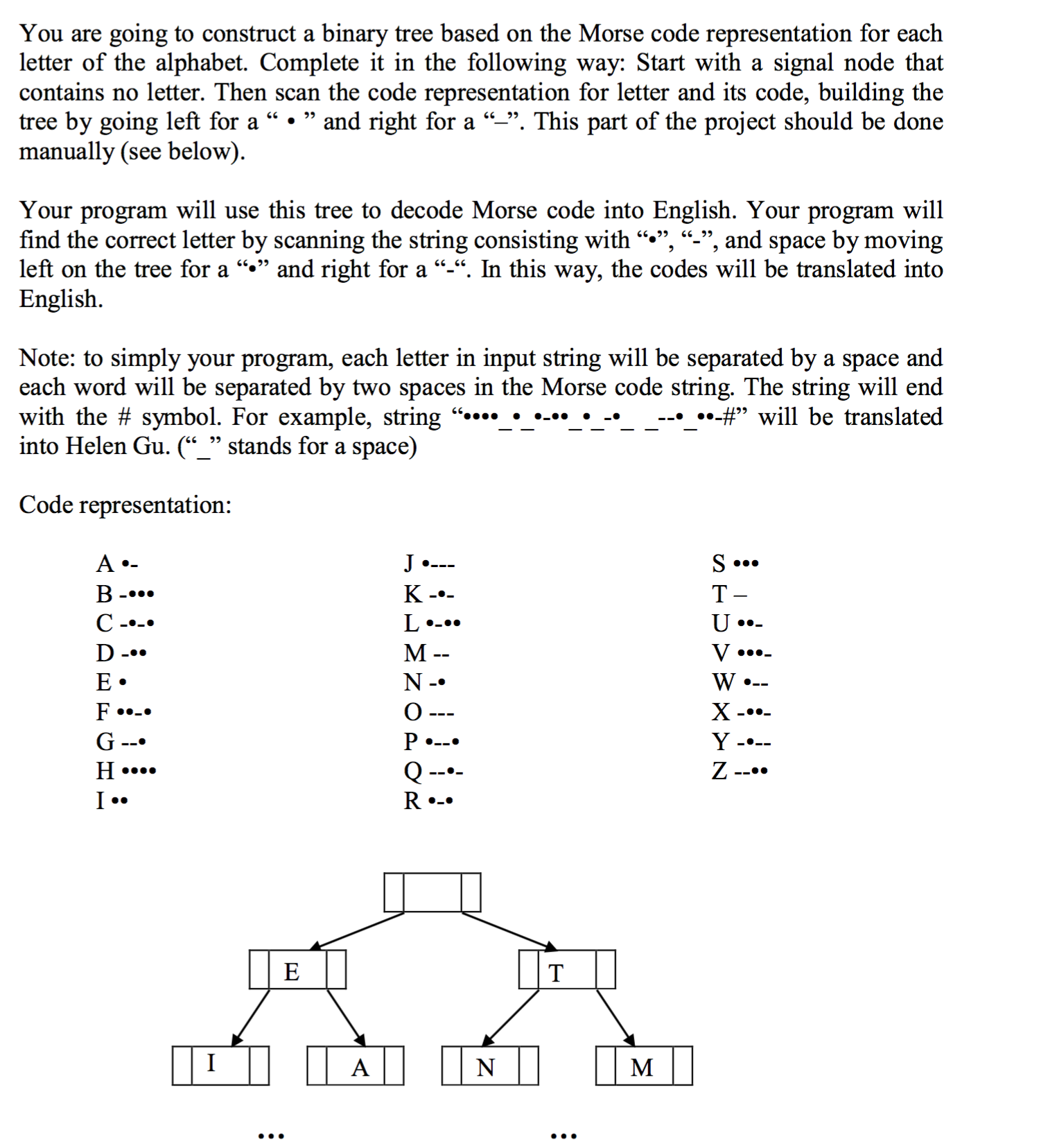 Solved You are going to construct a binary tree based on the | Chegg.com
