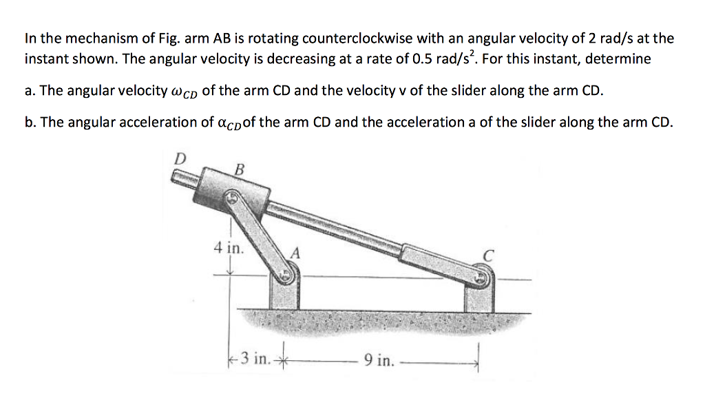 Solved In the mechanism of Fig. arm AB is rotating | Chegg.com
