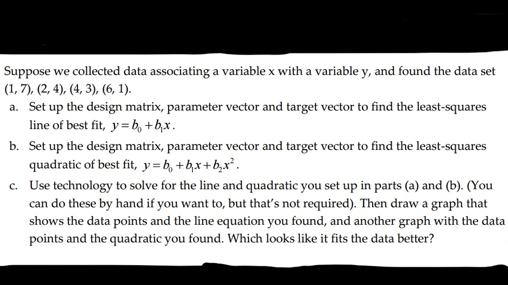 Solved Suppose we collected data associating a variable x | Chegg.com