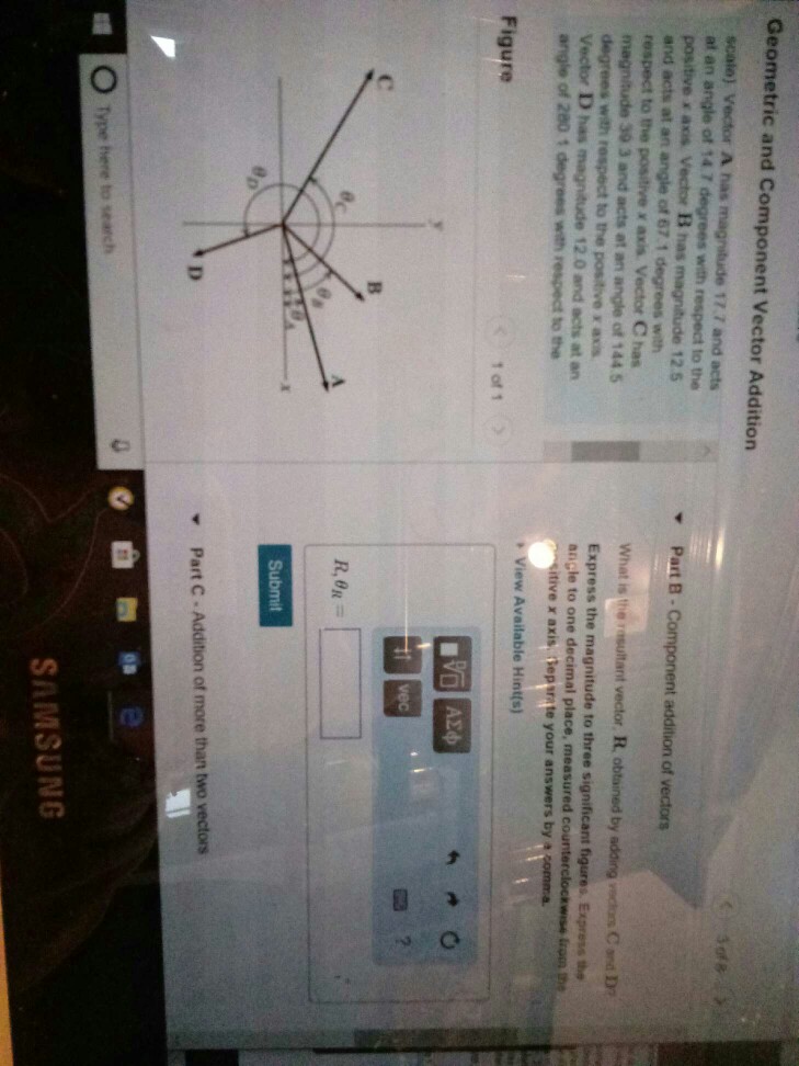 Solved Geometric and Component Vector Addition () 3of8 | Chegg.com