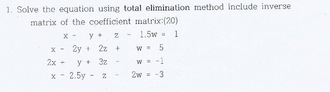 Solved Solve the equation using total elimination method | Chegg.com