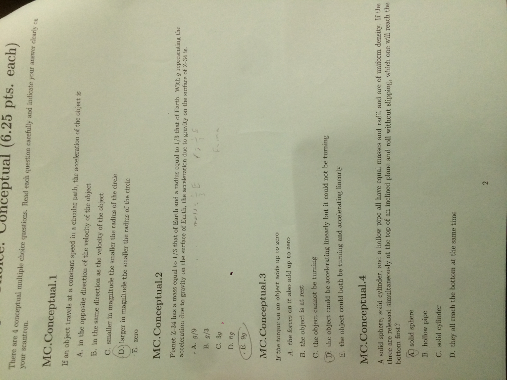 Solved There are 4 conceptual multiple choice questions. | Chegg.com
