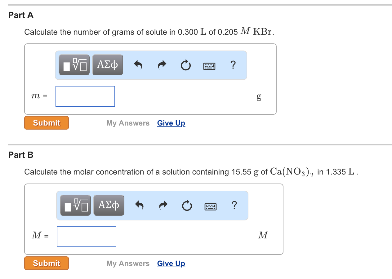 Solved Part A Calculate the number of grams of solute in | Chegg.com