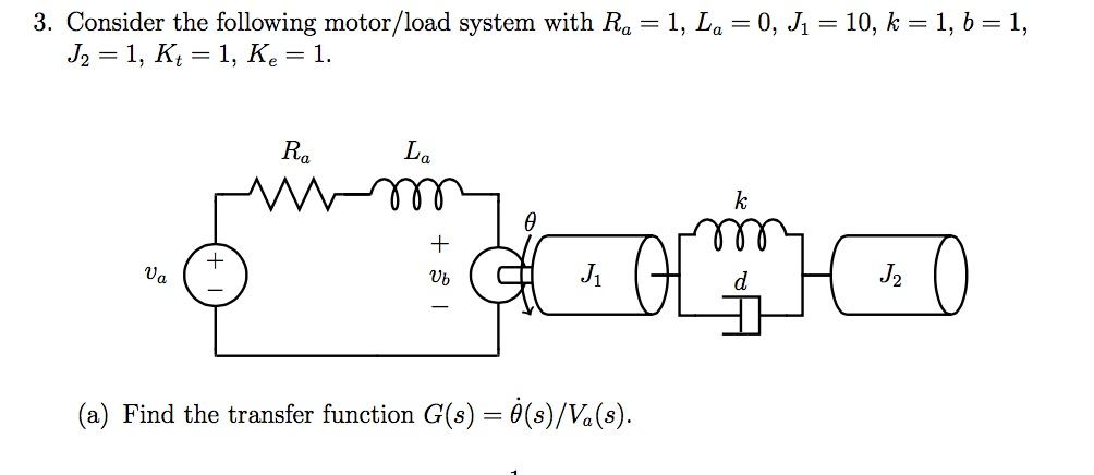 Solved 3. Consider the following motor/load system with Ra = | Chegg.com