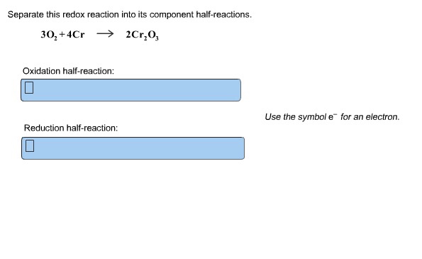 Solved Separate this redox reaction into its component | Chegg.com