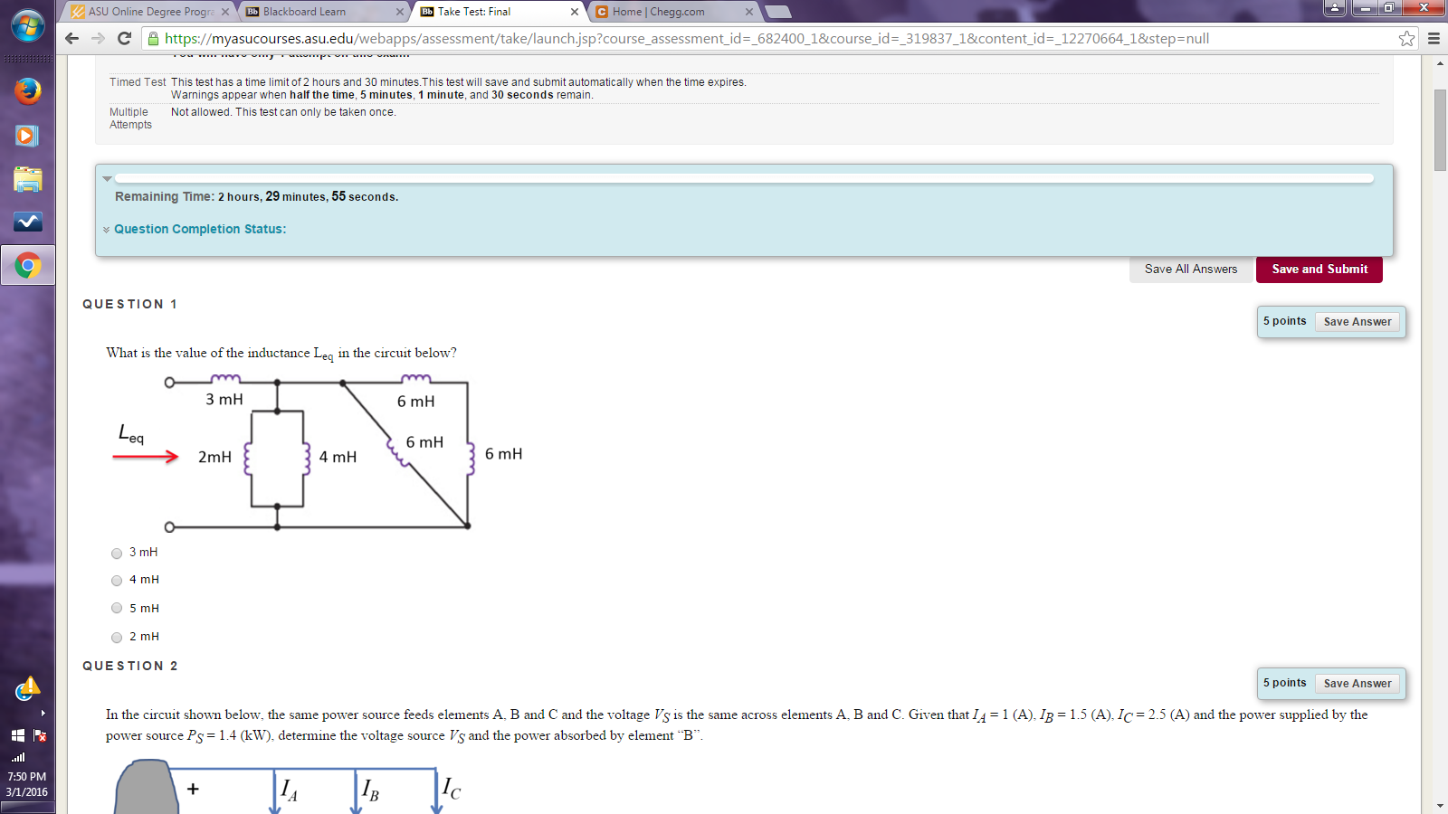 Solved MASU Online Degree Progr x Blackboard Learn ← → | Chegg.com