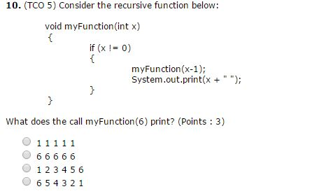 Solved Consider the recursive function below: void | Chegg.com