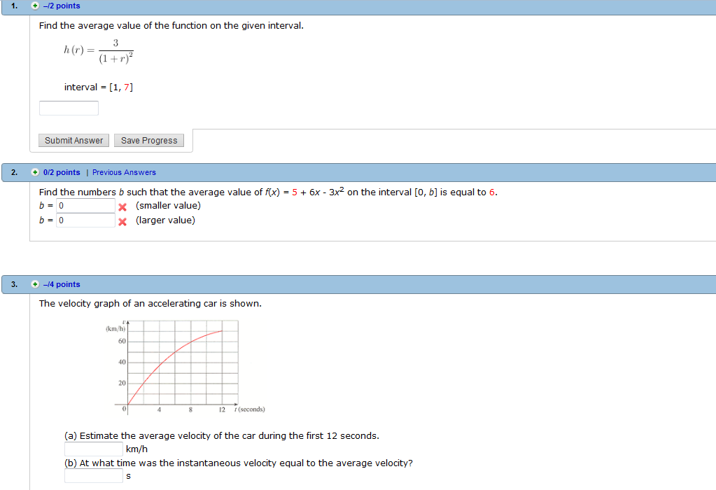 Solved Find the average value of the function on the given | Chegg.com