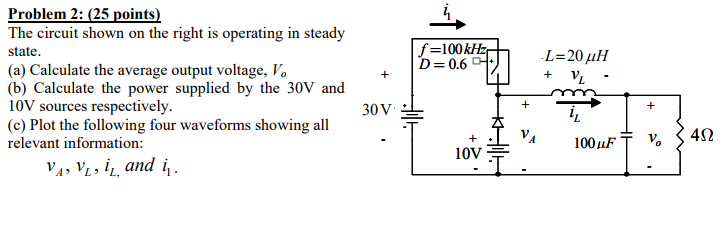 Solved Problem 2: (25 points The circuit shown on the right | Chegg.com