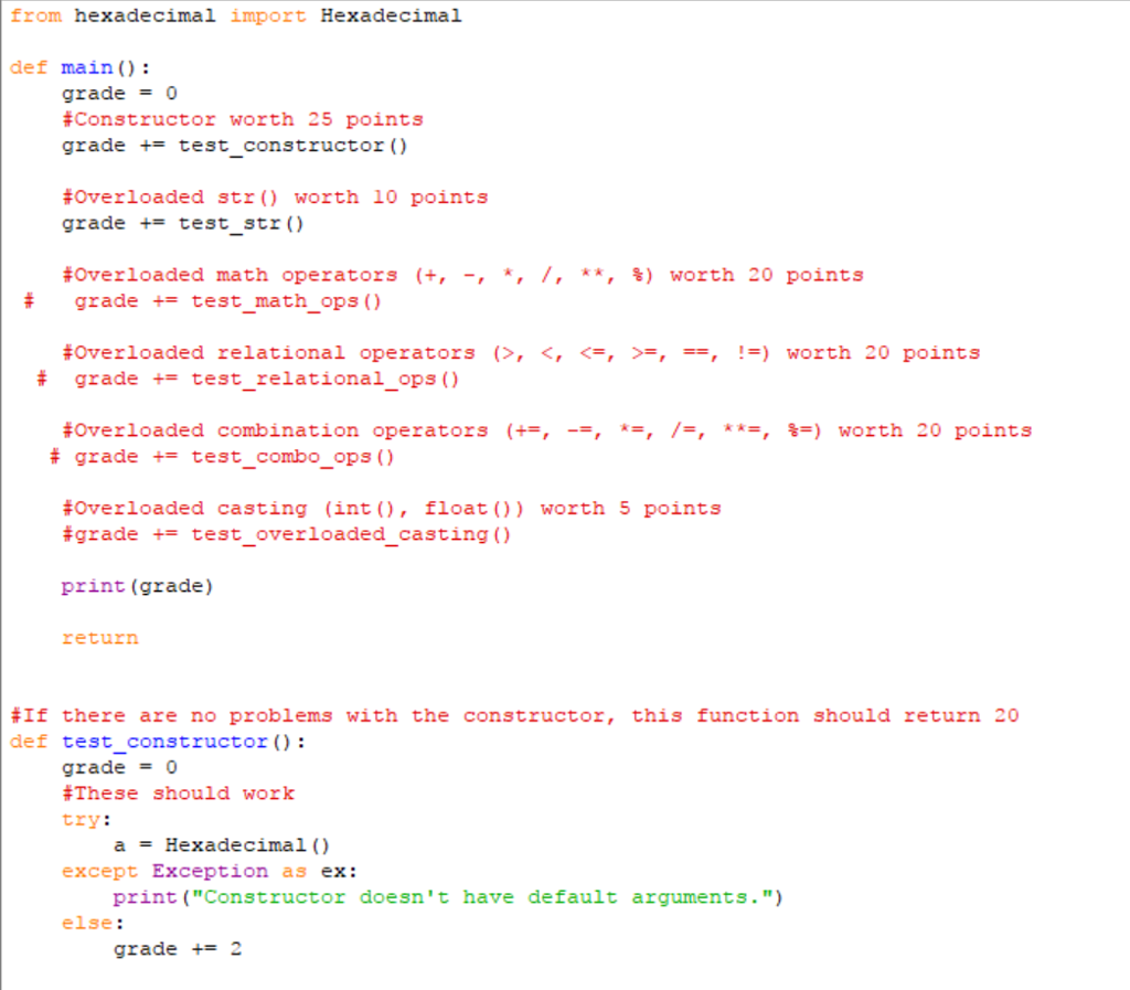 class Hexadecimal: def decima! "10", hexadecimal | Chegg.com