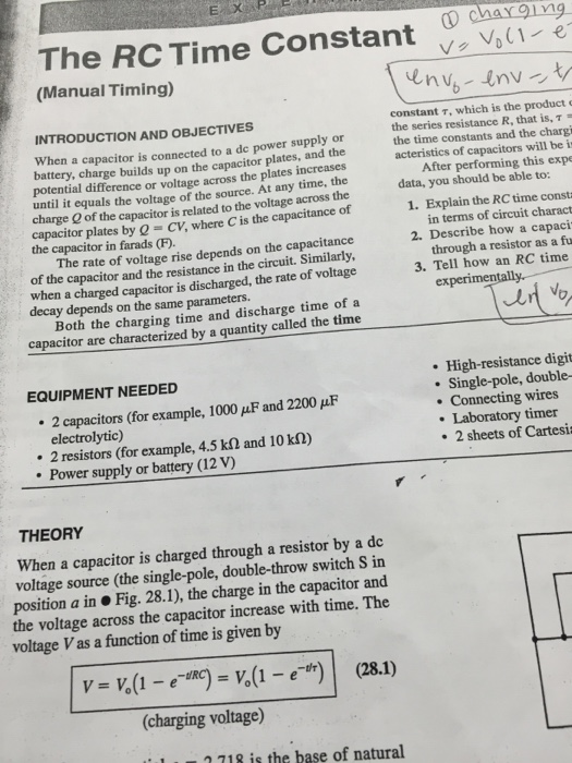 Solved what is the purpose of The RC time constant and | Chegg.com