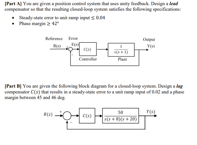 Solved [Part A] You are given a position control system that | Chegg.com