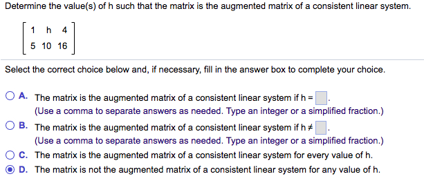 Solved Determine the value(s) of h such that the matrix is | Chegg.com