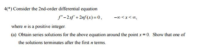 Solved Consider the 2nd-order differential equation where n | Chegg.com