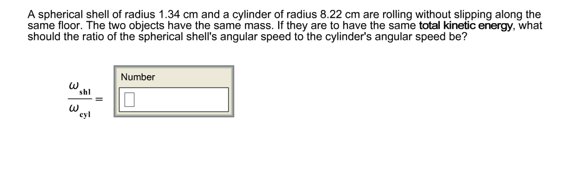 Solved A spherical shell of radius 1.34 cm and a cylinder of | Chegg.com