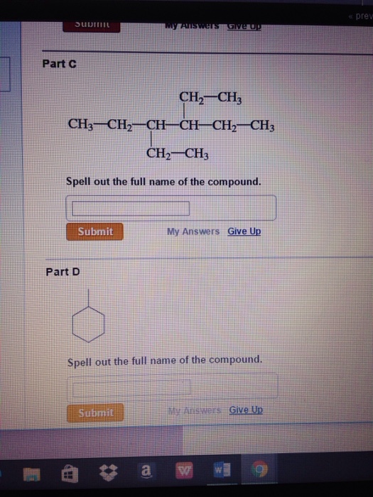 Solved Part A CH3 Spell out the full name of the compound. | Chegg.com