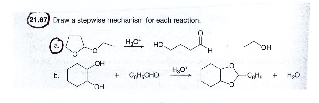 Solved 21.67Draw a stepwise mechanism for each reaction. HO | Chegg.com