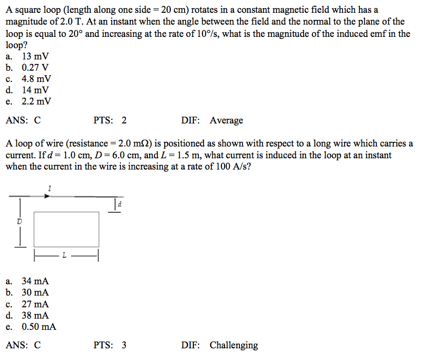 Solved A square loop (length along one side -20 cm) rotates | Chegg.com