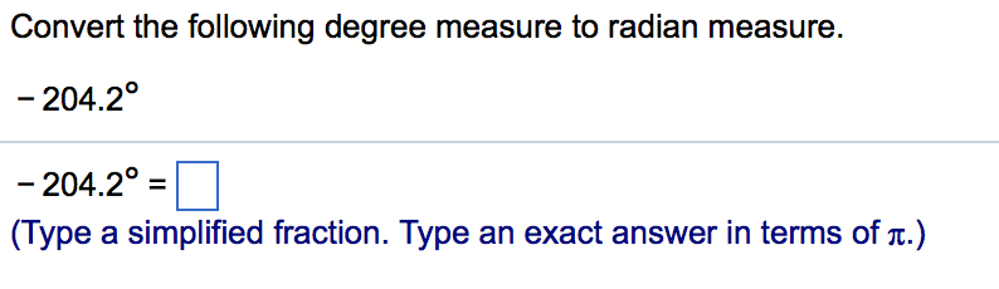 Solved Convert the following degree measure to radian | Chegg.com
