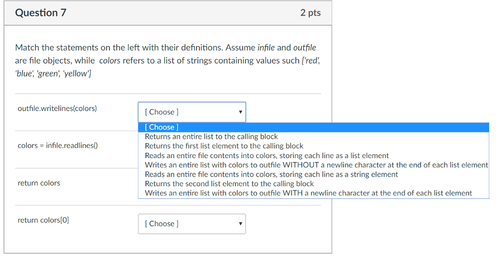 Solved Question 7 2 pts Match the statements on the left | Chegg.com