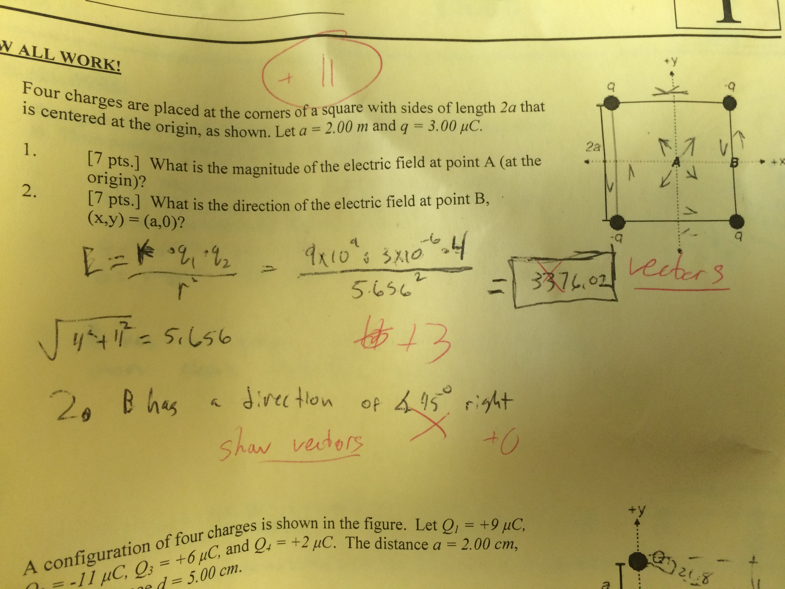 Three Charges Qa 3 Mu C Qb 2 Mu C And Qc 
