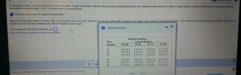 Solved A community college employs 85 full time faculty | Chegg.com