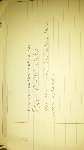 Solved Find all relative extrema f(x) = x^3 - 9x^2 + 27x. | Chegg.com