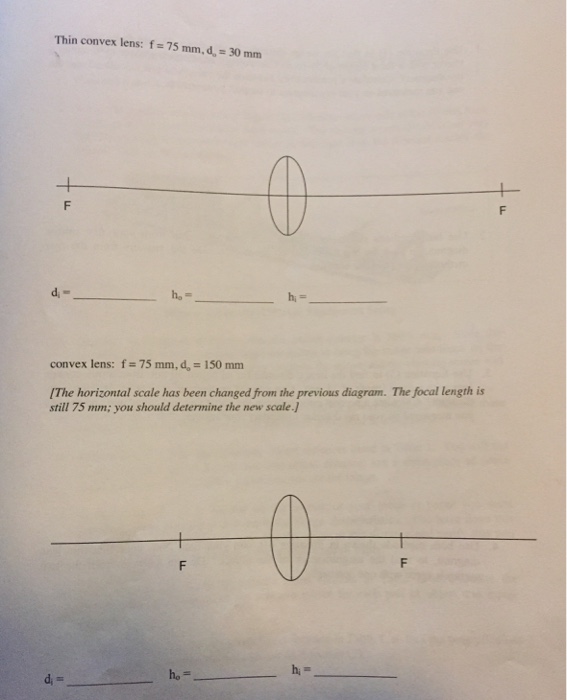 Draw diagrams and solve for di, ho, and hi. | Chegg.com